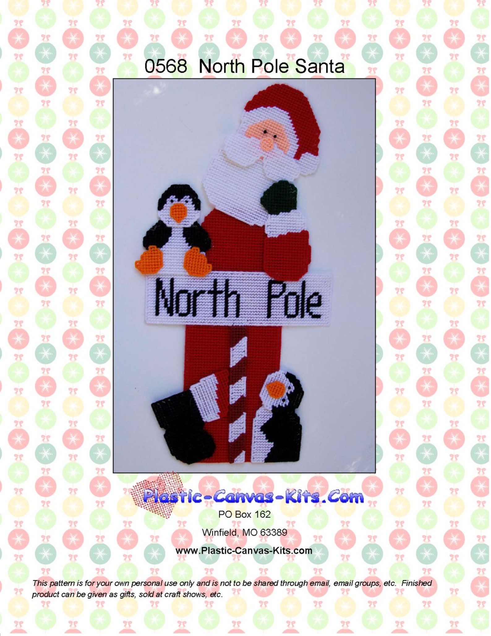 Christmas Santa and Penguins/north Pole-plastic Canvas | Etsy