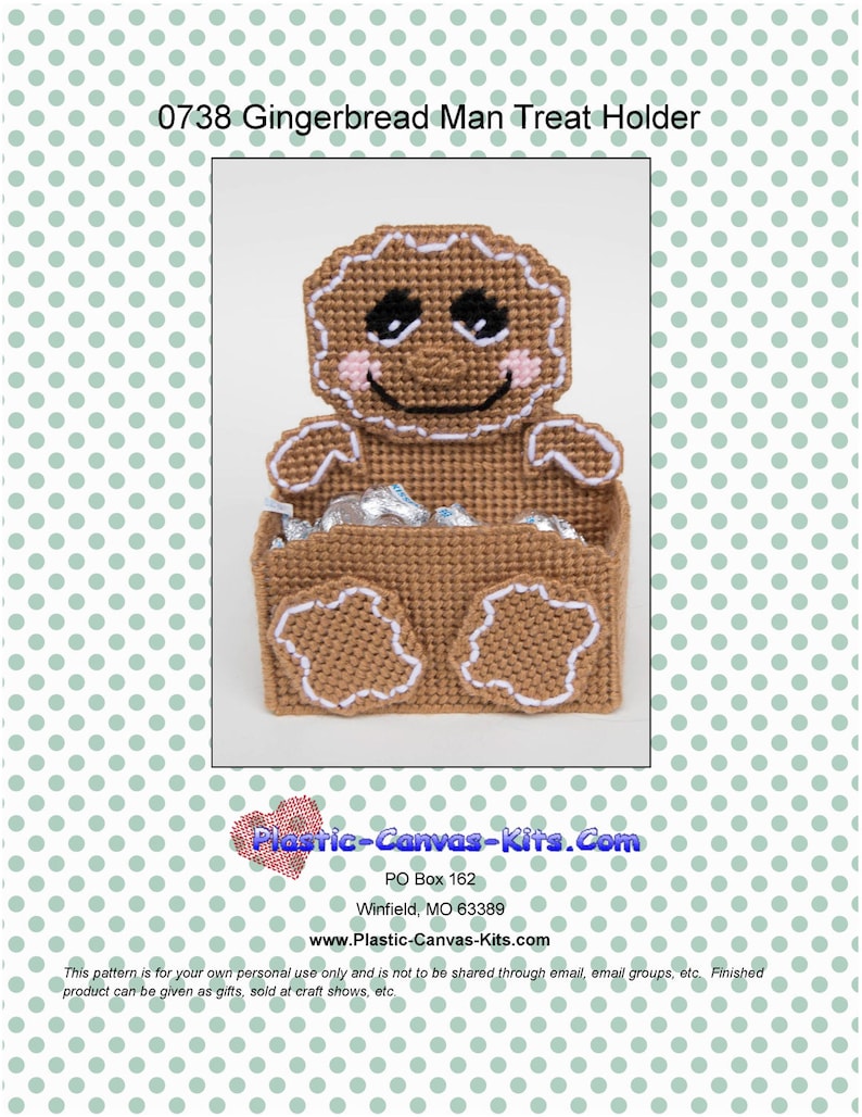 Gingerbread Man Treat Holder-christmas-plastic Canvas - Etsy