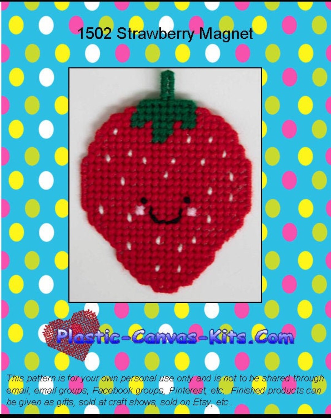 Strawberry Fruit Magnet-plastic Canvas Pattern-pdf Download - Etsy