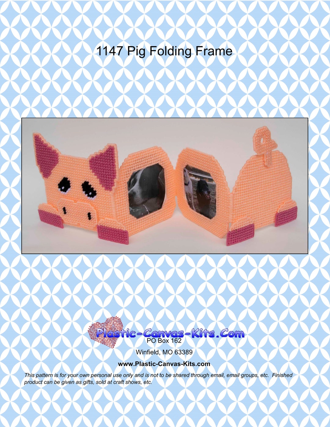 Pig Folding Frame-plastic Canvas Pattern-pdf Download - Etsy