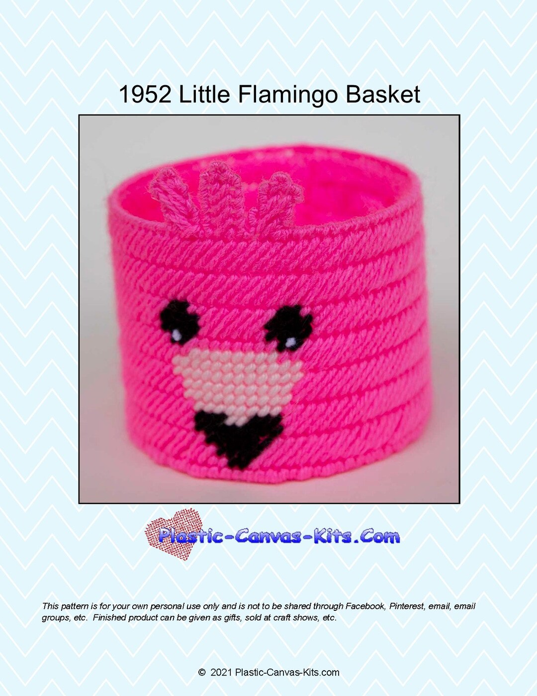 Little Flamingo Basket-plastic Canvas Pattern-pdf Download - Etsy