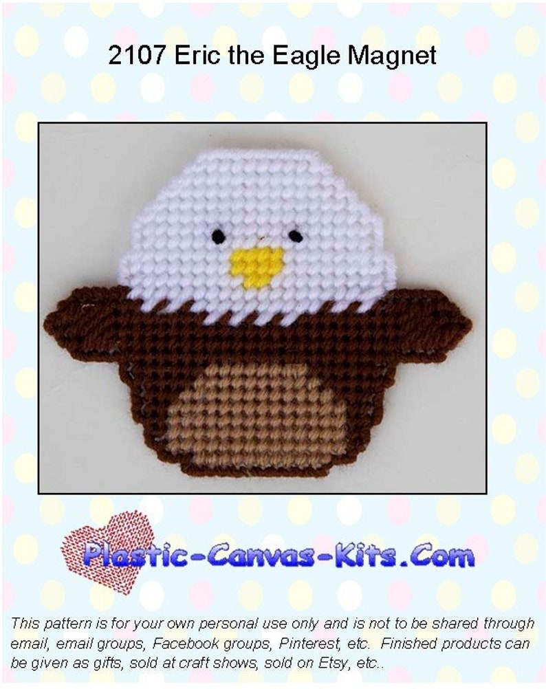 Eric the Eagle Magnet-plastic Canvas Pattern-pdf Download - Etsy