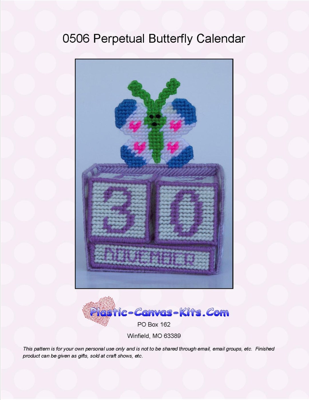 Perpetual Butterfly Calendar-plastic Canvas Pattern-pdf Download - Etsy