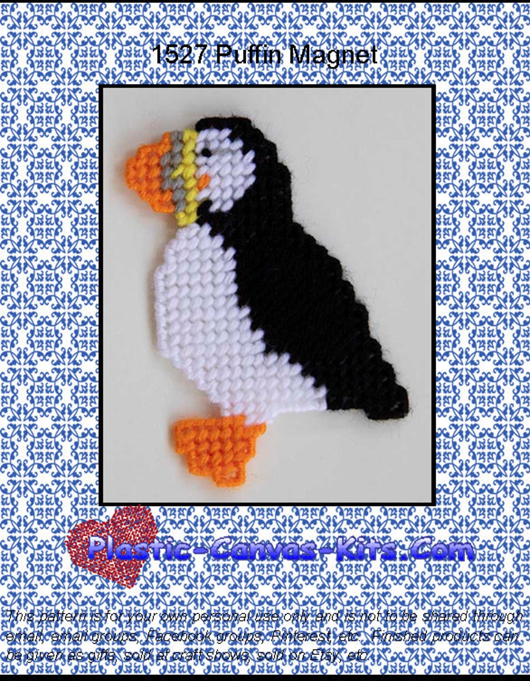Puffin Magnet-plastic Canvas Pattern-pdf Download - Etsy