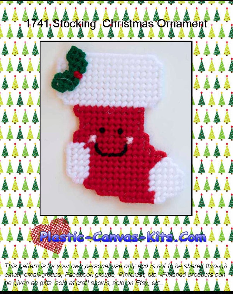 Stocking Christmas Ornament-plastic Canvas Pattern-pdf | Etsy