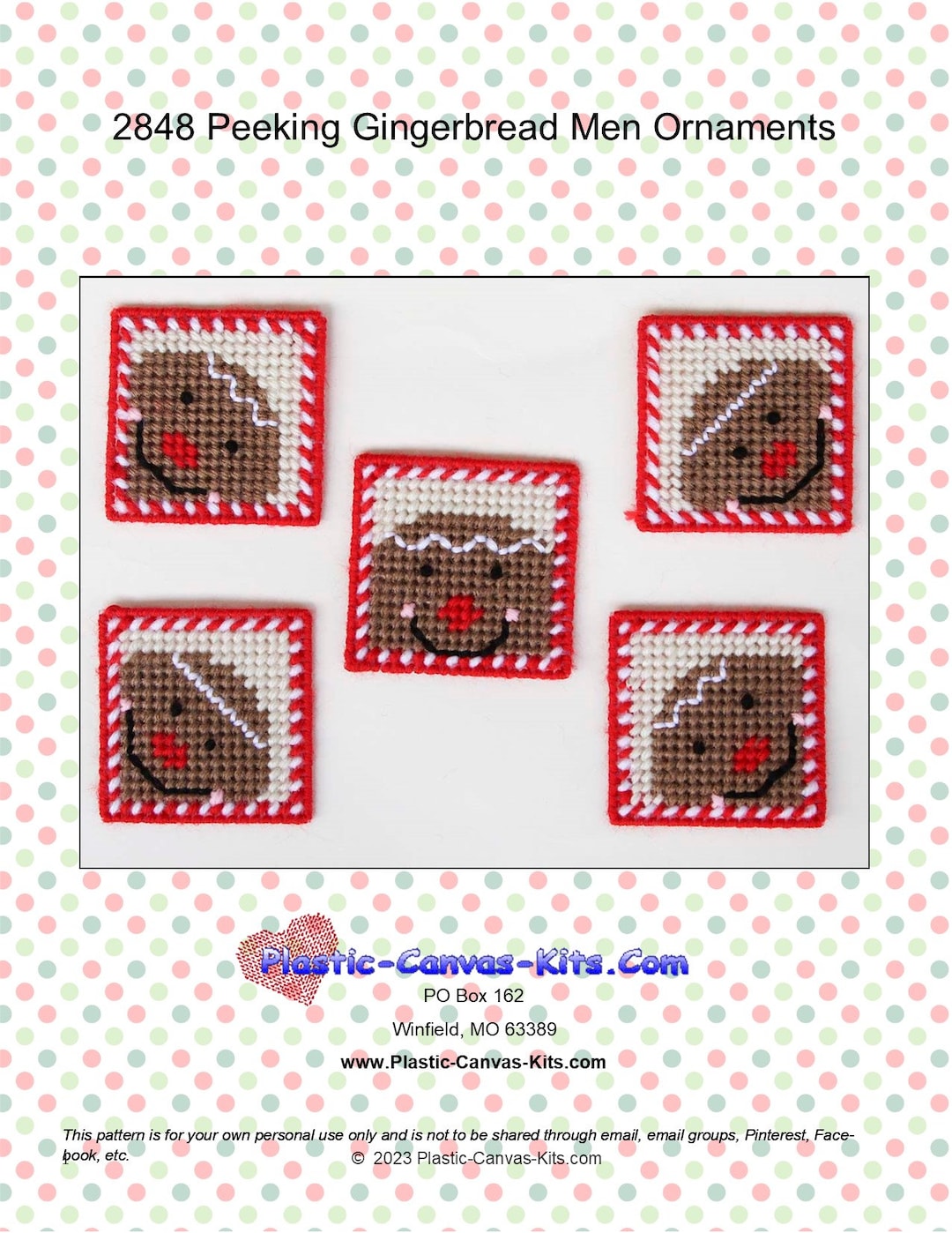 Peeking Gingerbread Man Ornaments- Plastic Canvas Pattern-pdf Download ...