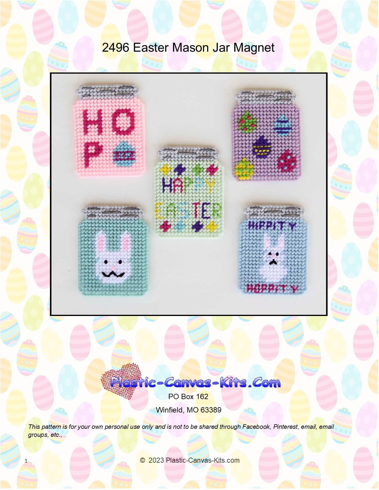 Easter Mason Jar Magnets-plastic Canvas Pattern-pdf Download - Etsy