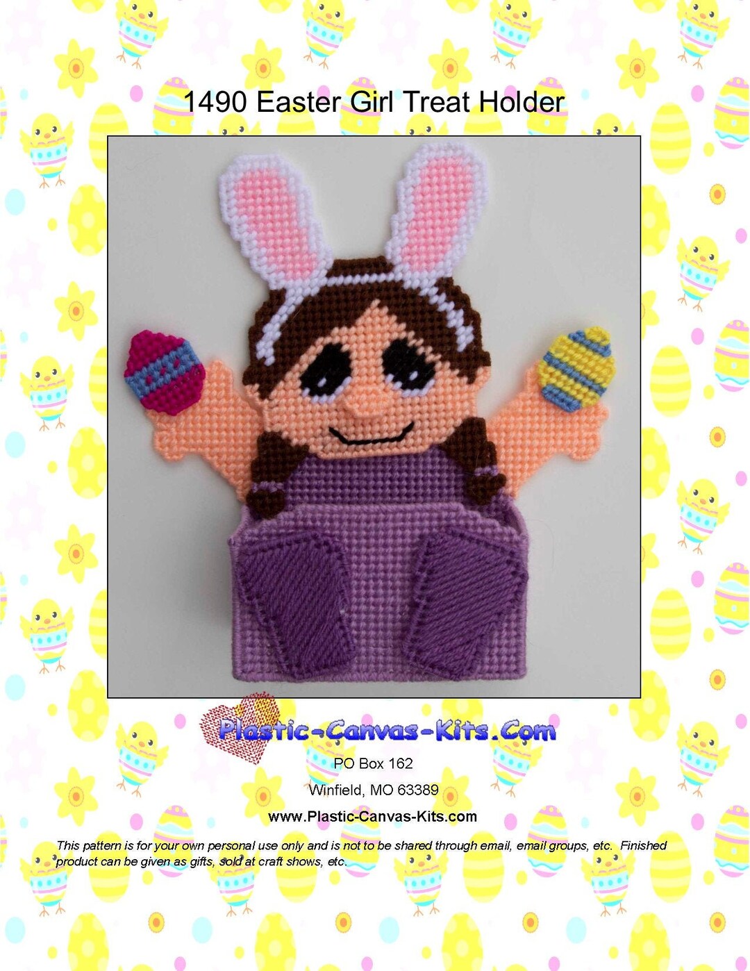 Easter Girl Treat Holder-plastic Canvas Pattern-pdf Download - Etsy