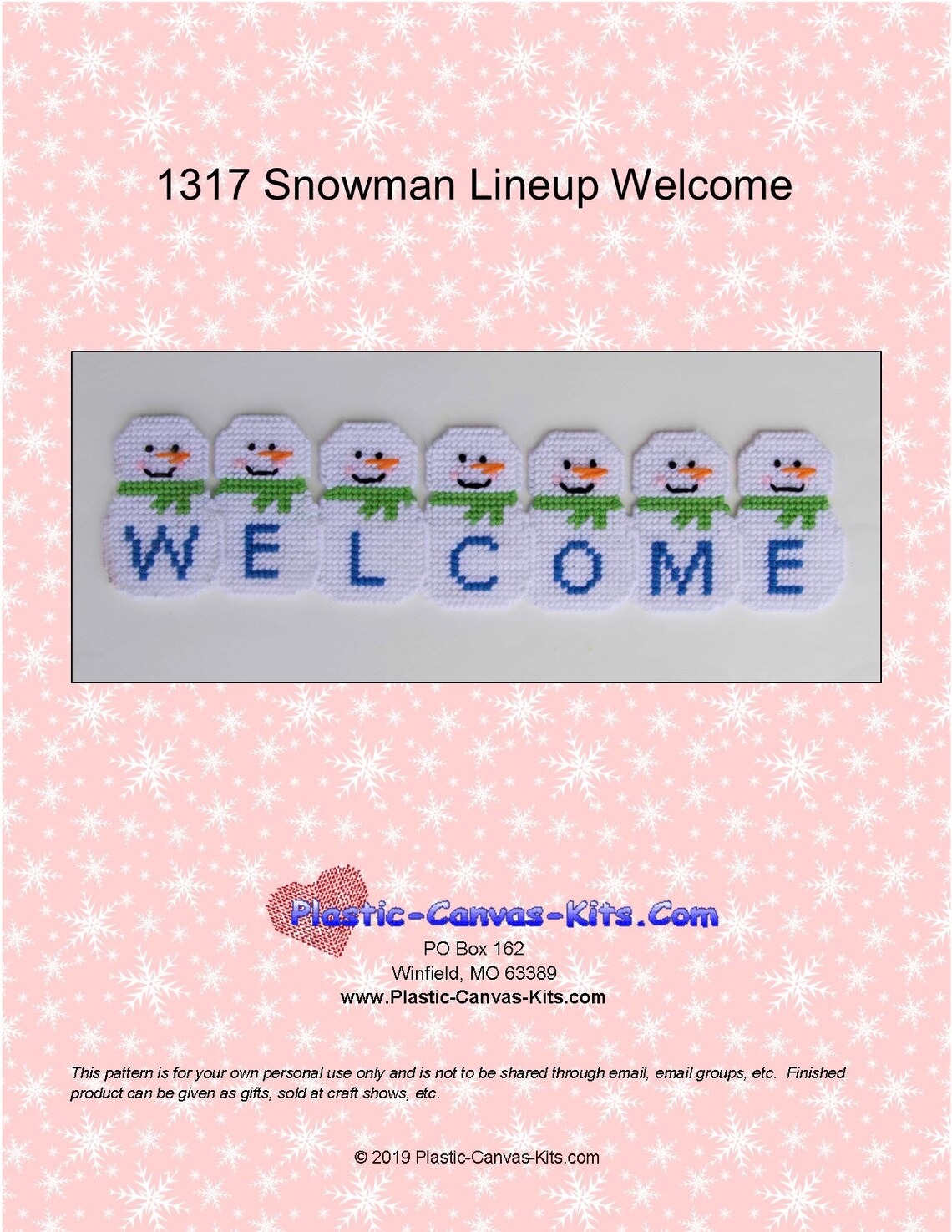 Snowman Lineup Welcome Sign-plastic Canvas Pattern-pdf - Etsy