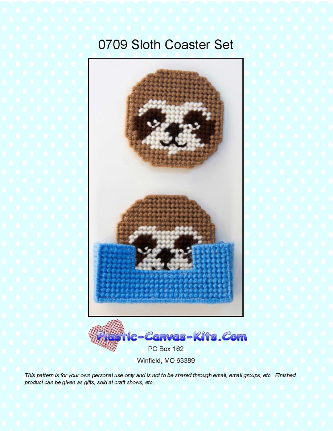 Sloth Coaster Set-plastic Canvas Pattern-pdf Download - Etsy