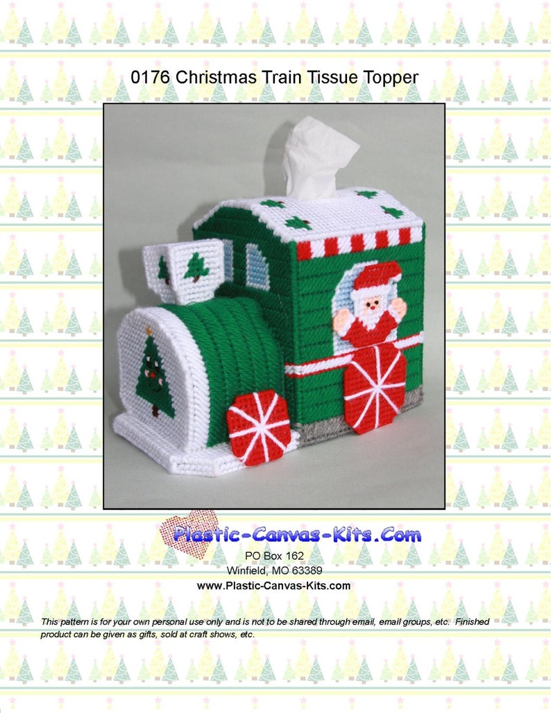 Christmas Train Tissue Topper-plastic Canvas Pattern-pdf Download - Etsy