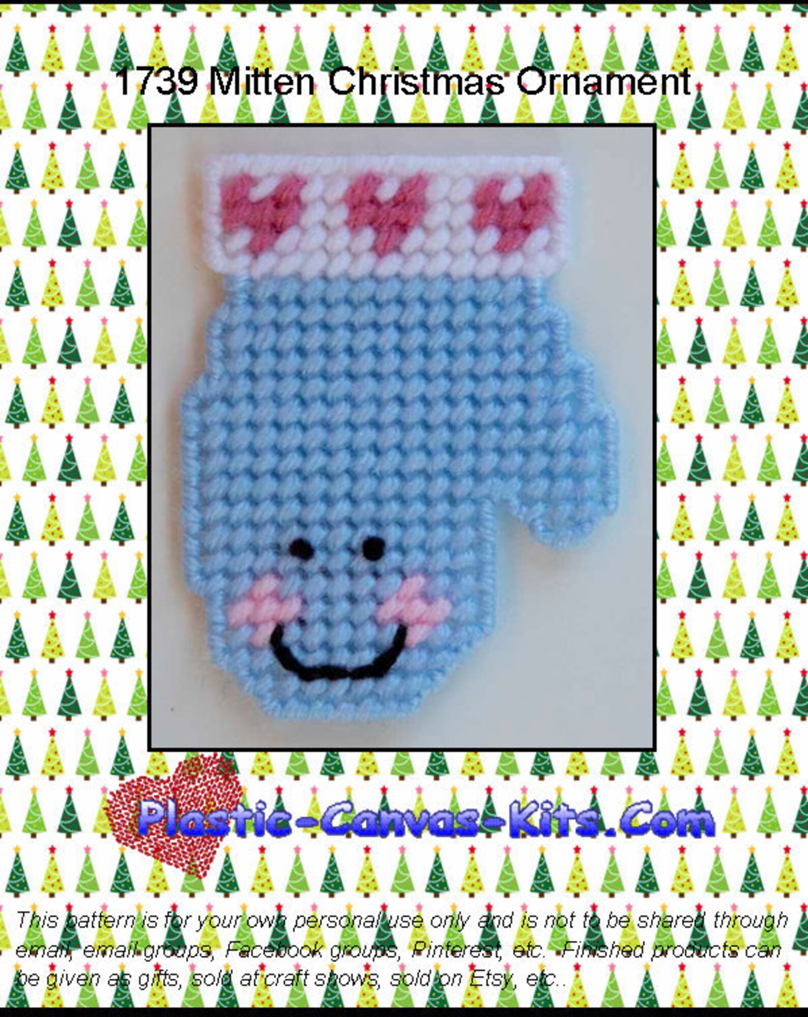 Mitten Christmas Ornament-plastic Canvas Pattern-pdf Download - Etsy