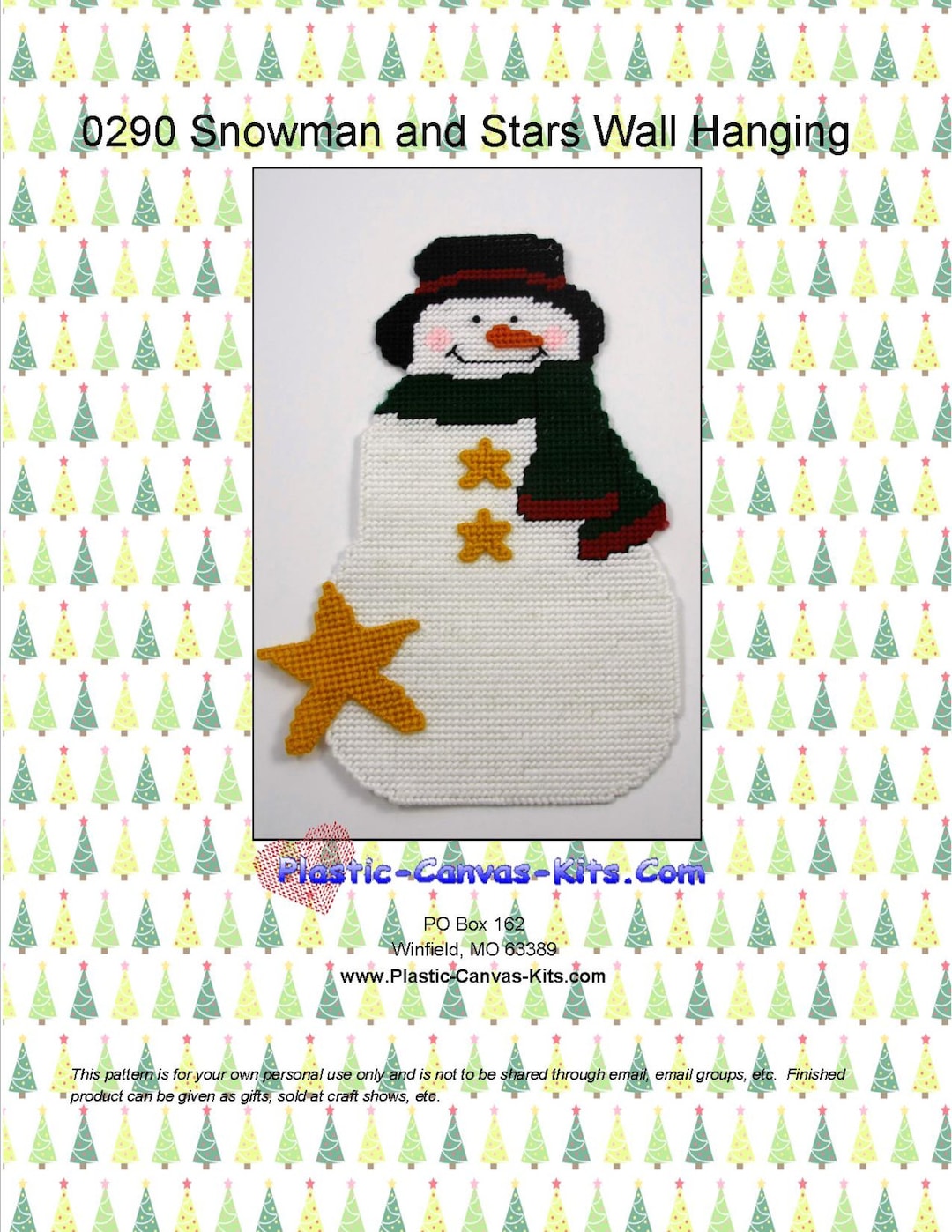 Snowman and Stars Wall Hanging-plastic Canvas Pattern-pdf Download - Etsy