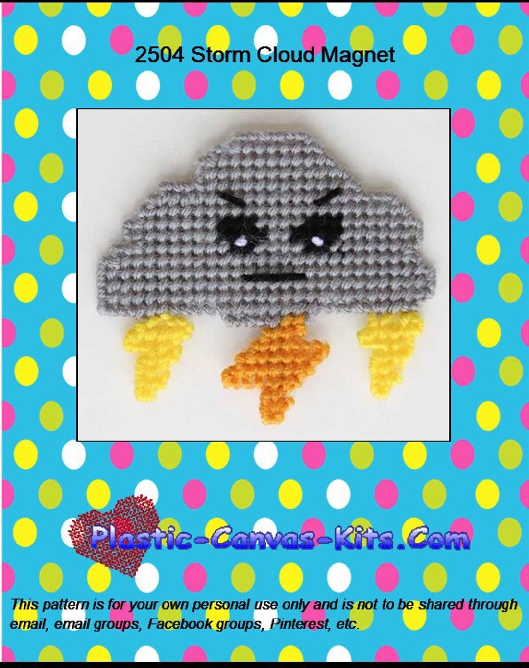 Storm Cloud Magnet-plastic Canvas Pattern-pdf Download - Etsy