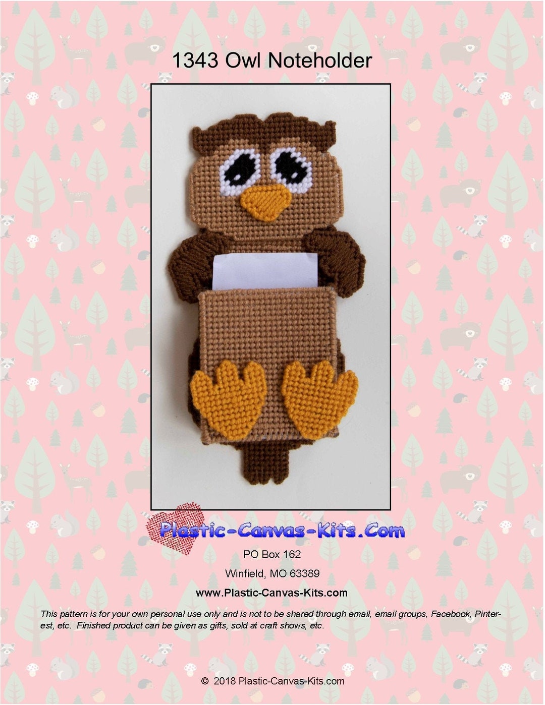 Owl Note Holder-plastic Canvas Pattern-pdf Download - Etsy