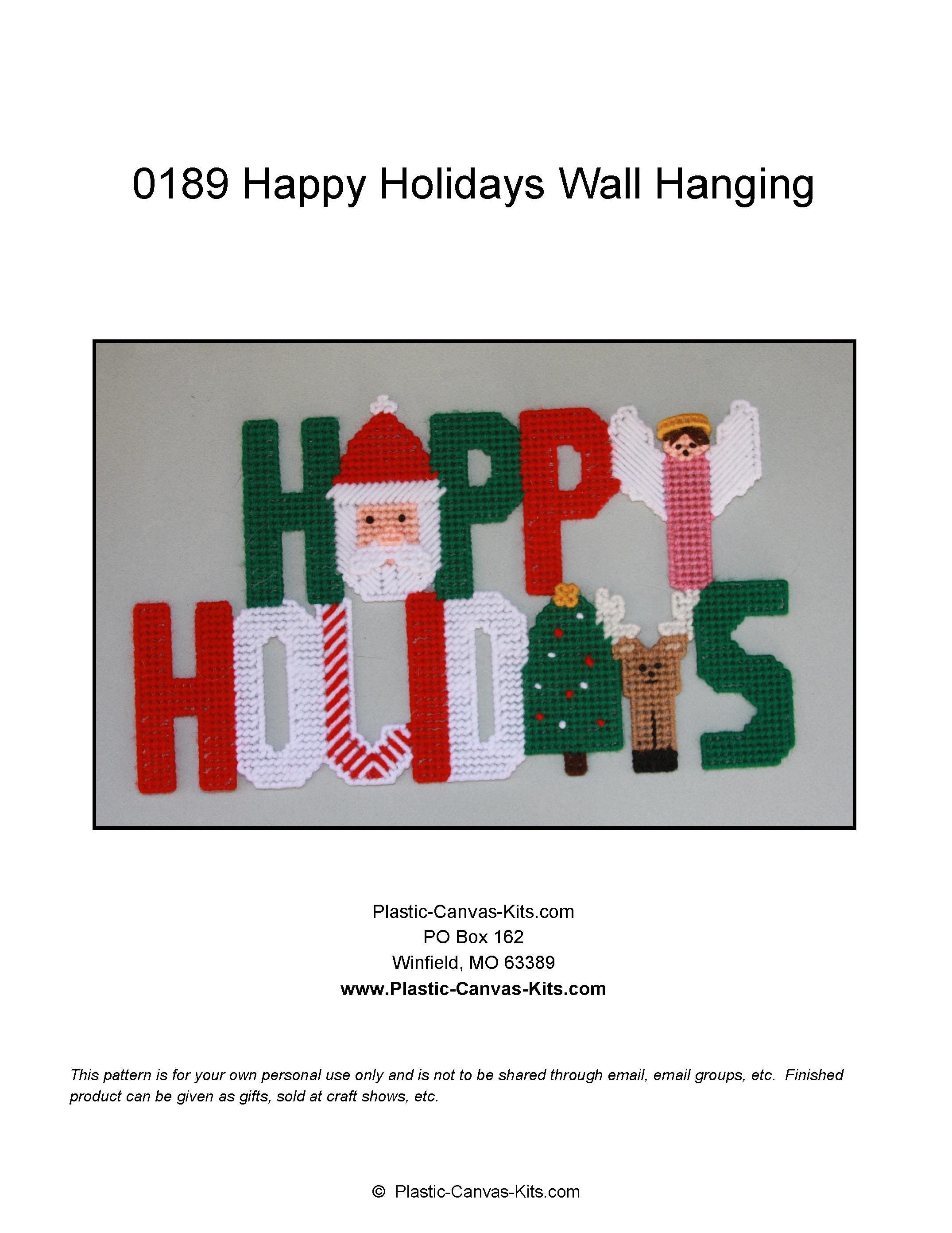 Happy Holidays Wall Hanging-plastic Canvas Pattern-pdf - Etsy