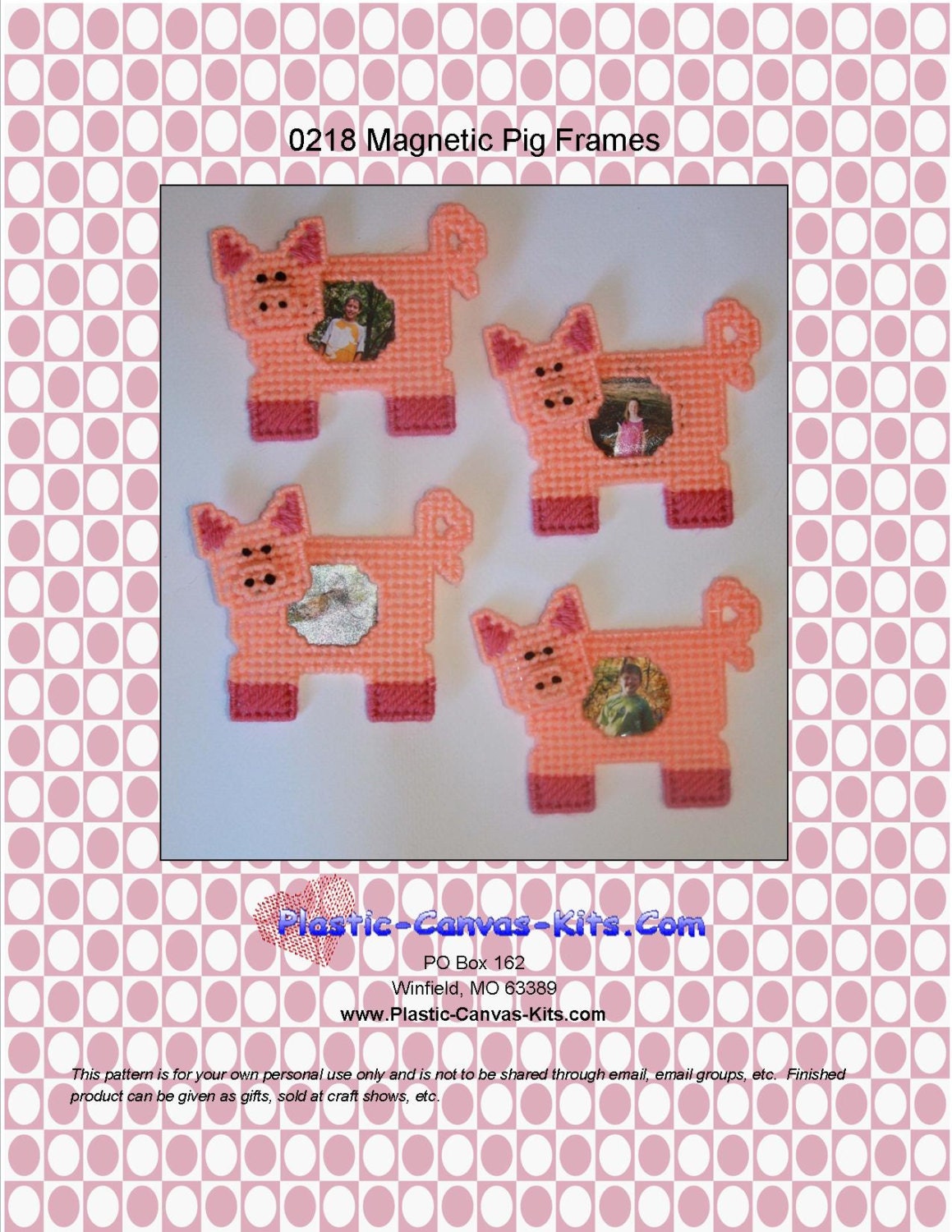 Magnetic Pig Picture Frames-plastic Canvas Pattern-pdf Download - Etsy