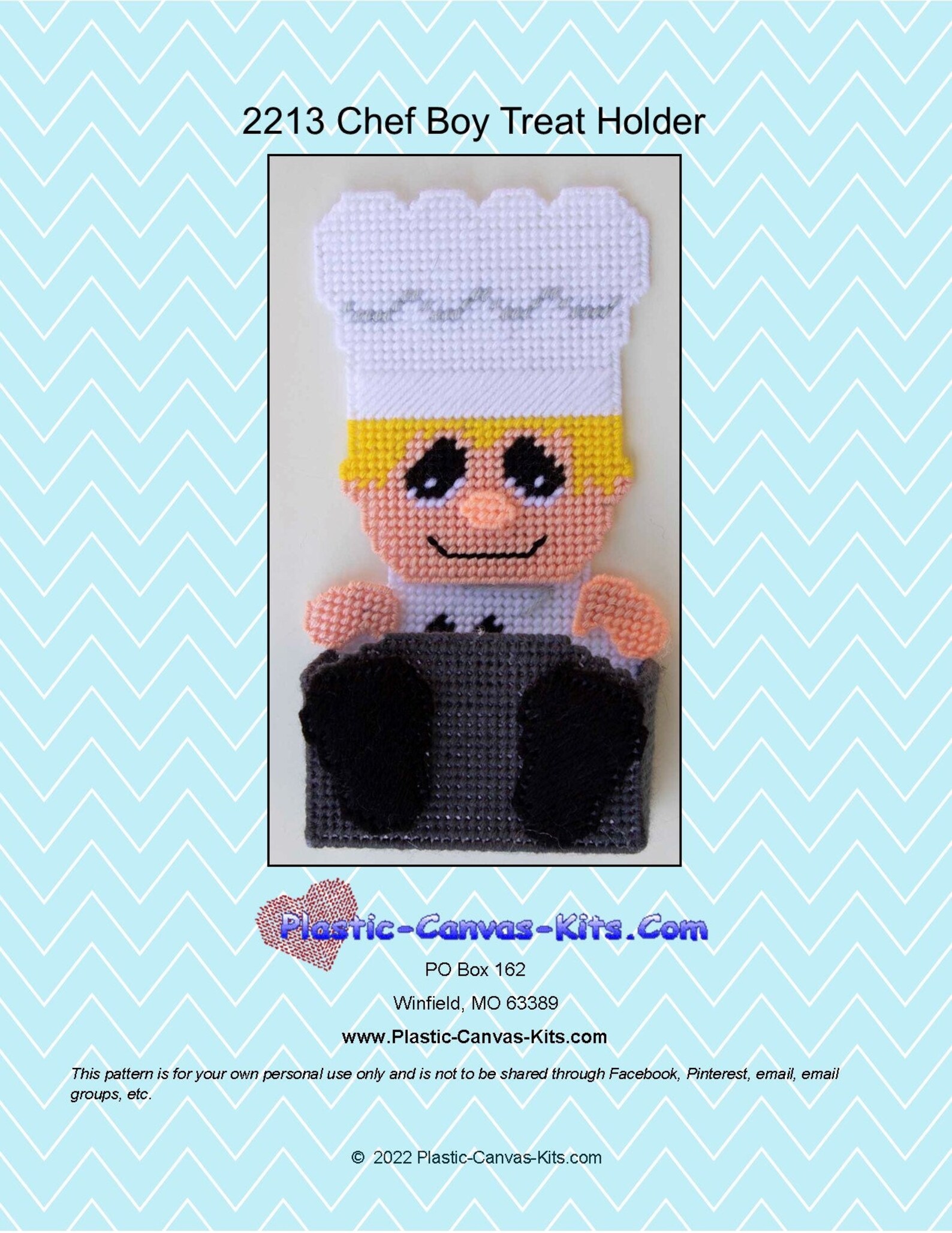 Chef Boy Treat Holder-plastic Canvas Pattern-pdf Download - Etsy