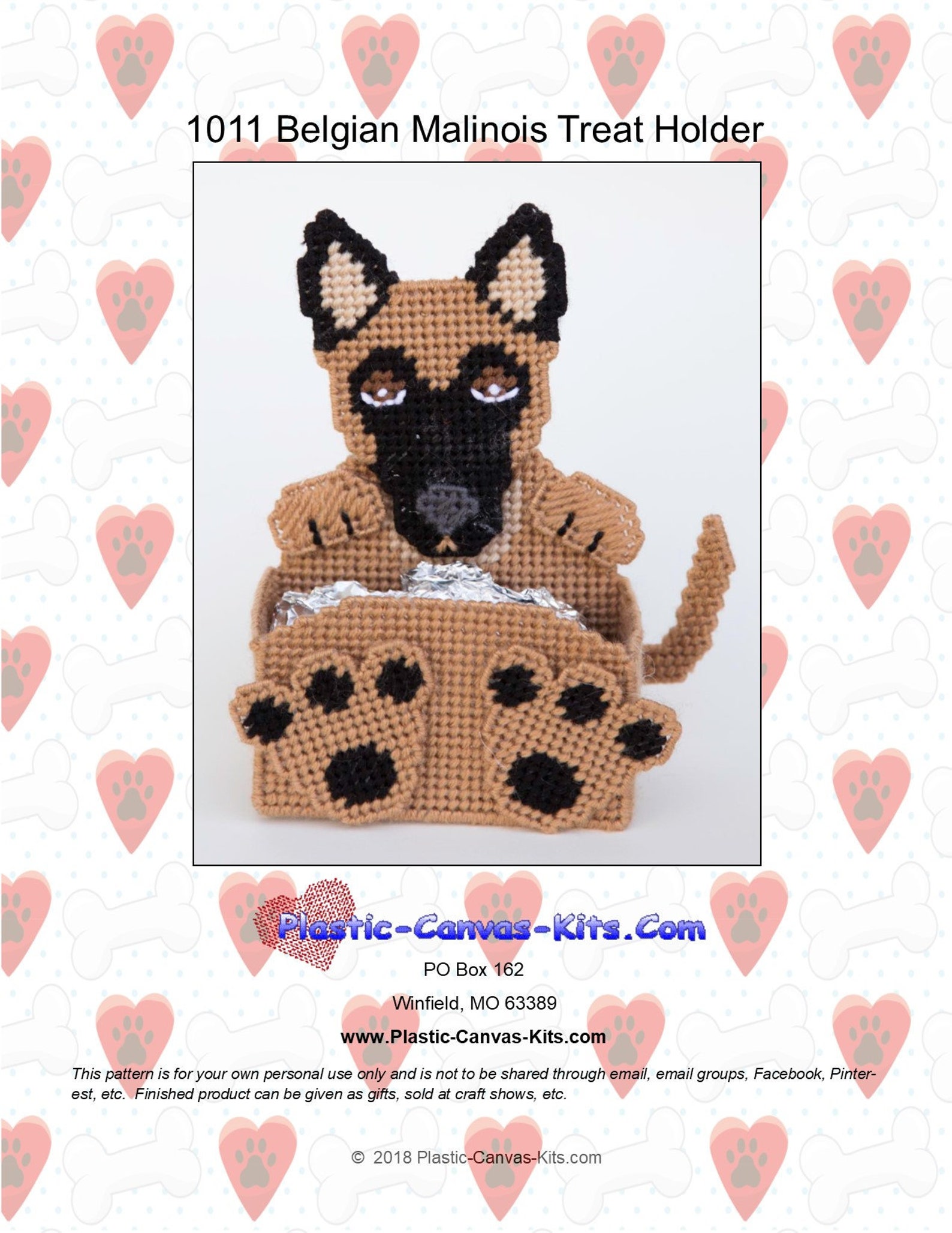 Belgian Malinois Dog Treat Holder-plastic Canvas Pattern-pdf Download ...