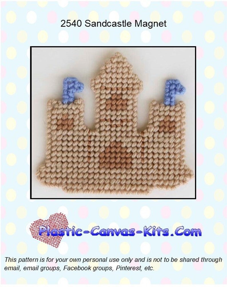 Sandcastle Magnet-plastic Canvas Pattern-pdf Download - Etsy