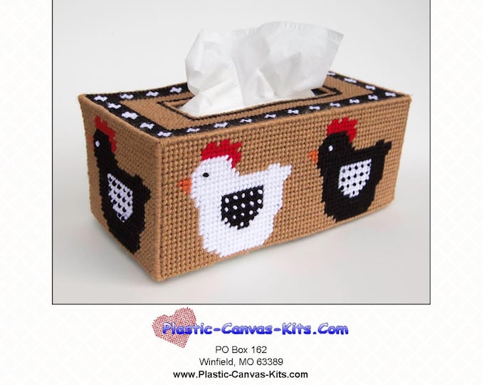Chickens Long Style Tissue Topper-plastic Canvas Pattern-pdf | Etsy
