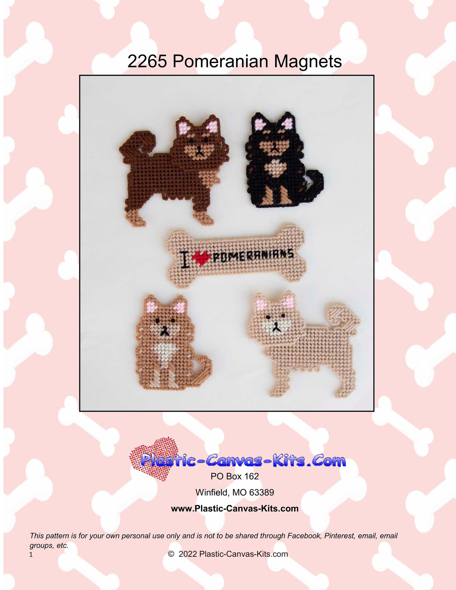 Pomeranian Dog Magnets-plastic Canvas Pattern-pdf Download - Etsy