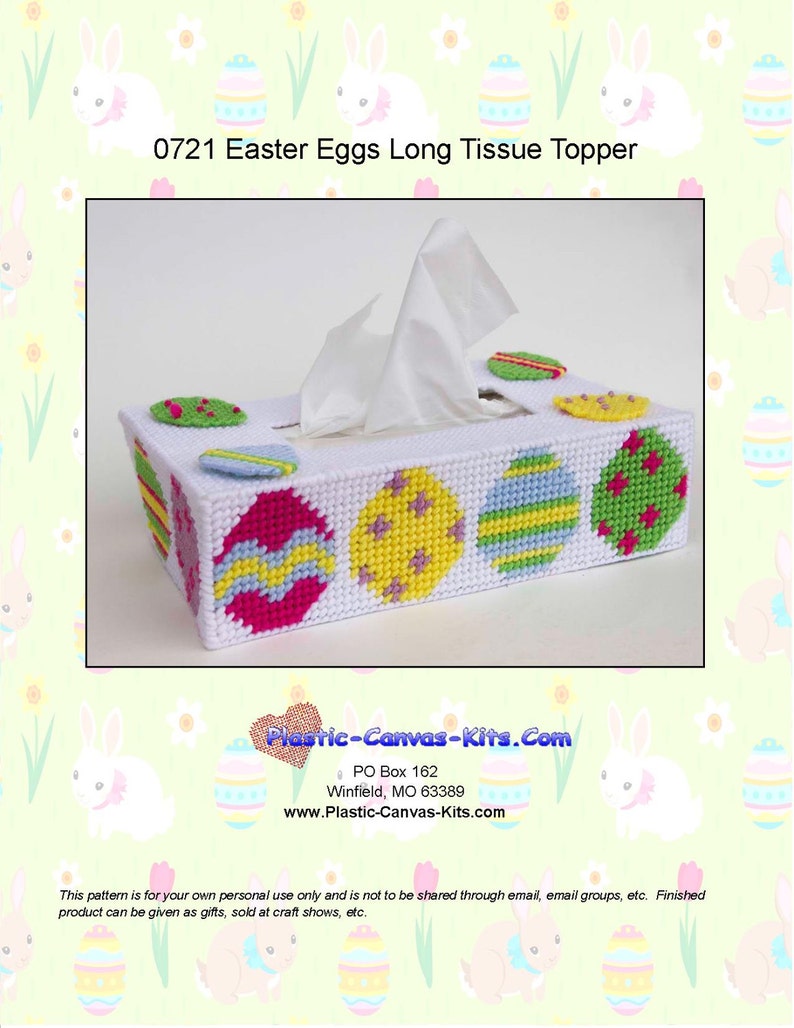 Easter Eggs Long Style Tissue Box-plastic Canvas Pattern-pdf Download ...