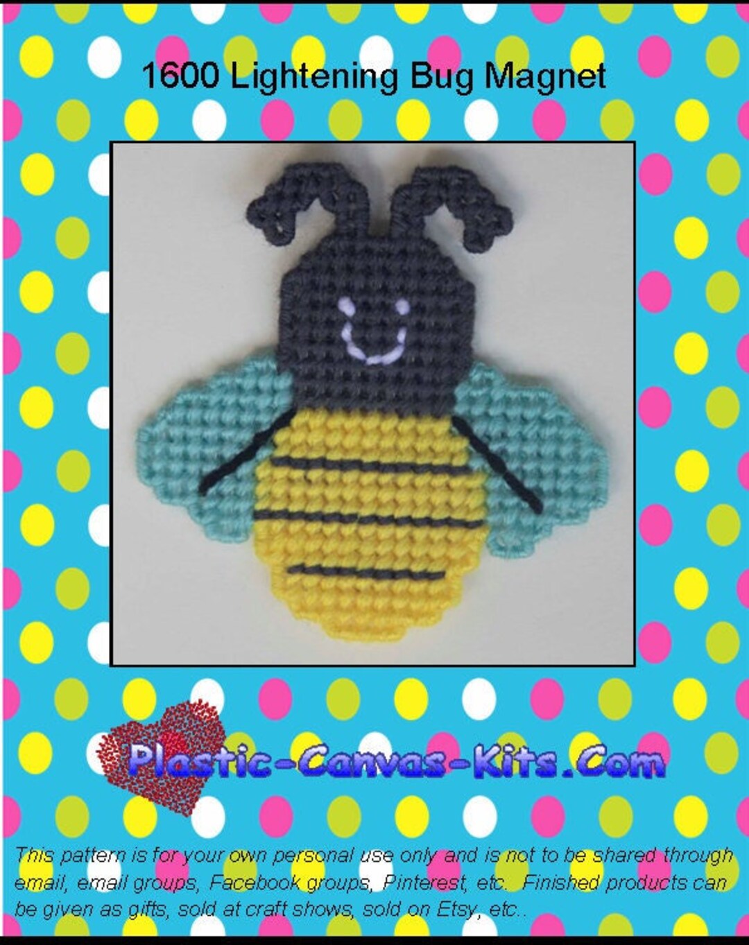 Lightening Bug Magnet-plastic Canvas Pattern-pdf Download - Etsy