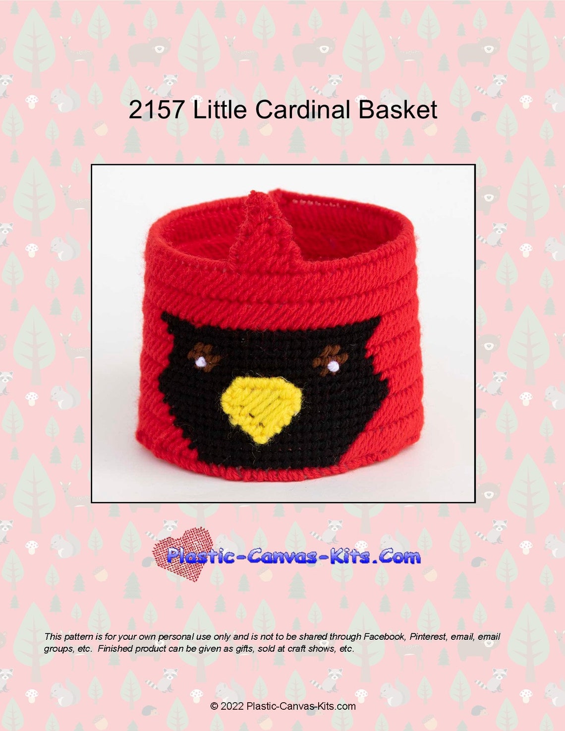 Cardinal Basket-plastic Canvas Pattern-pdf Download - Etsy