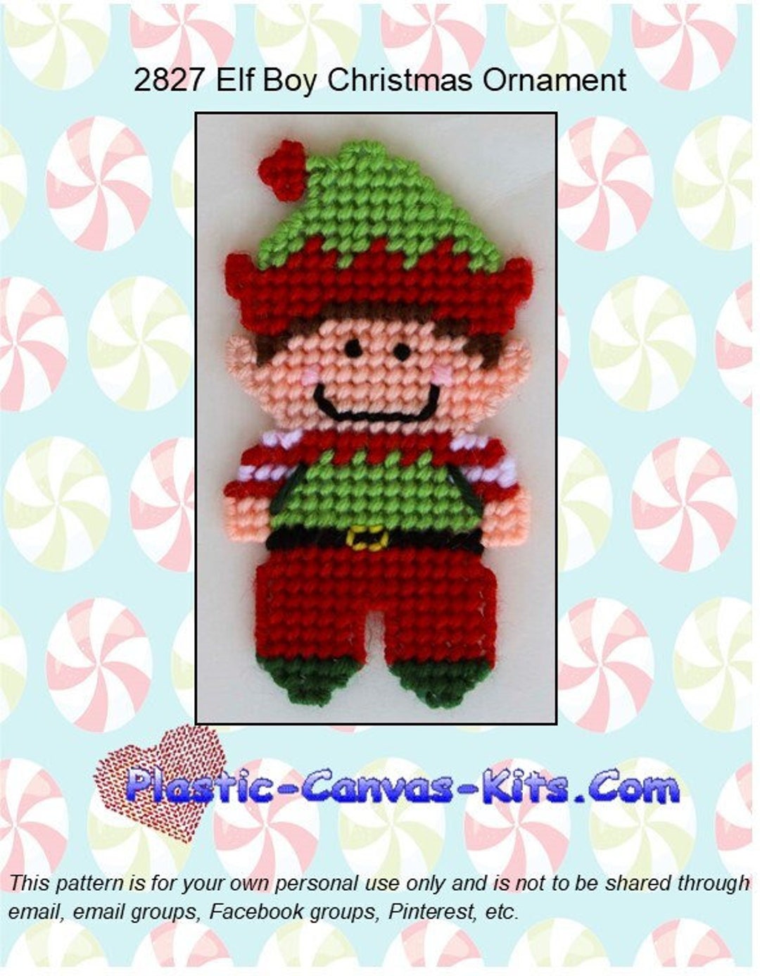 Elf Boy Christmas Ornament-plastic Canvas Pattern-pdf Download - Etsy