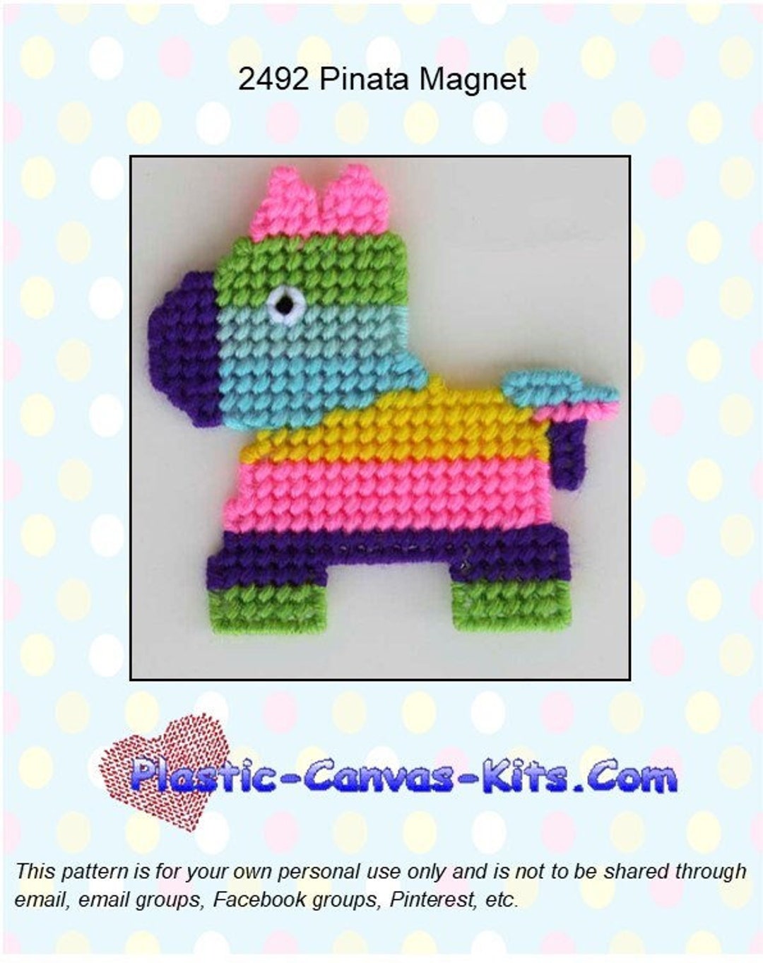 Pinata Magnet-plastic Canvas Pattern-pdf Download - Etsy