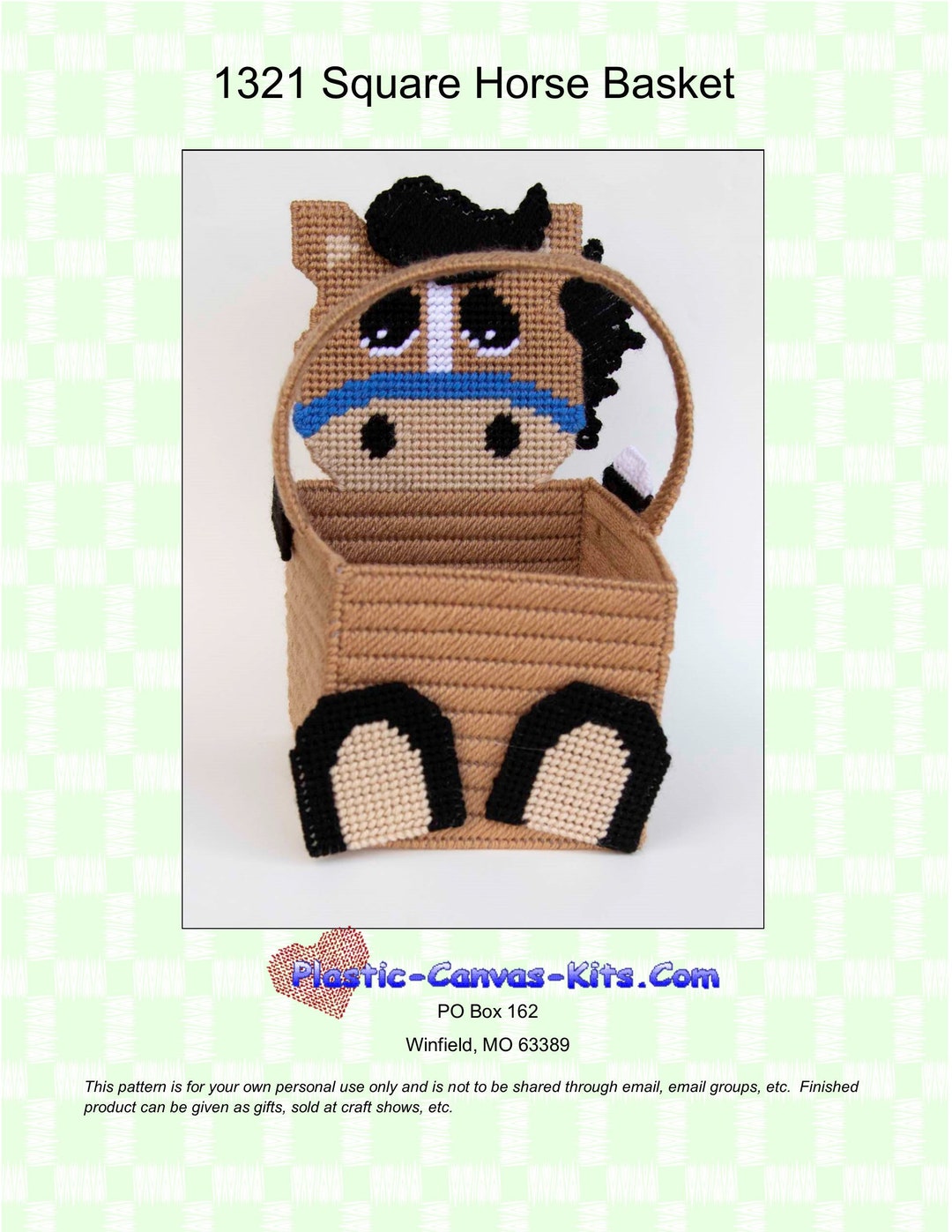 Horse Square Basket-plastic Canvas Pattern-pdf Download - Etsy