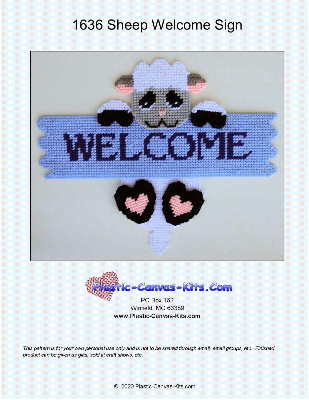 Sheep Welcome Sign-plastic Canvas Pattern-pdf Download - Etsy