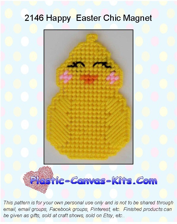 Happy Easter Chic Magnet-plastic Canvas Pattern-pdf Download - Etsy