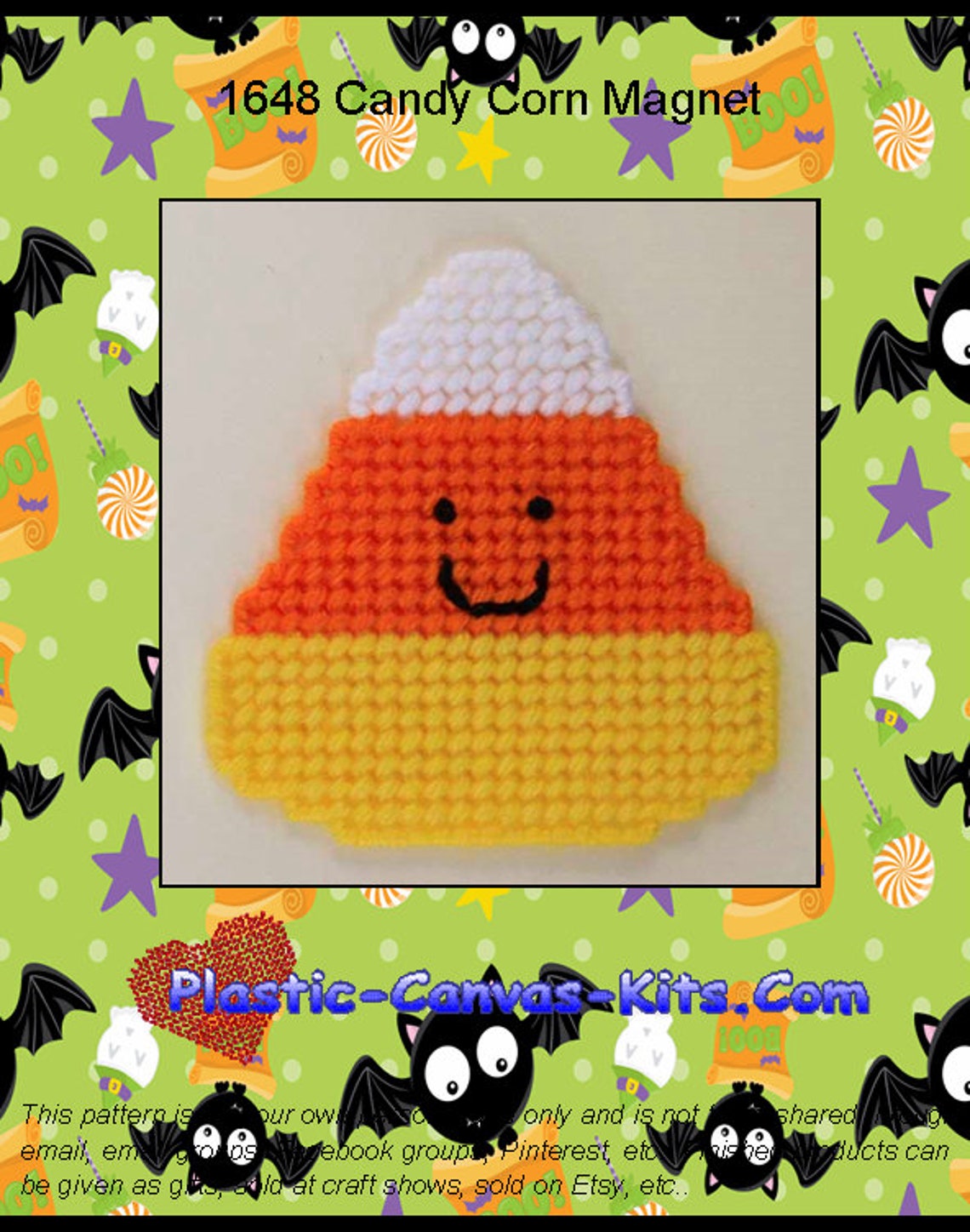 Halloween Candy Corn Magnet-plastic Canvas Pattern-pdf Download - Etsy