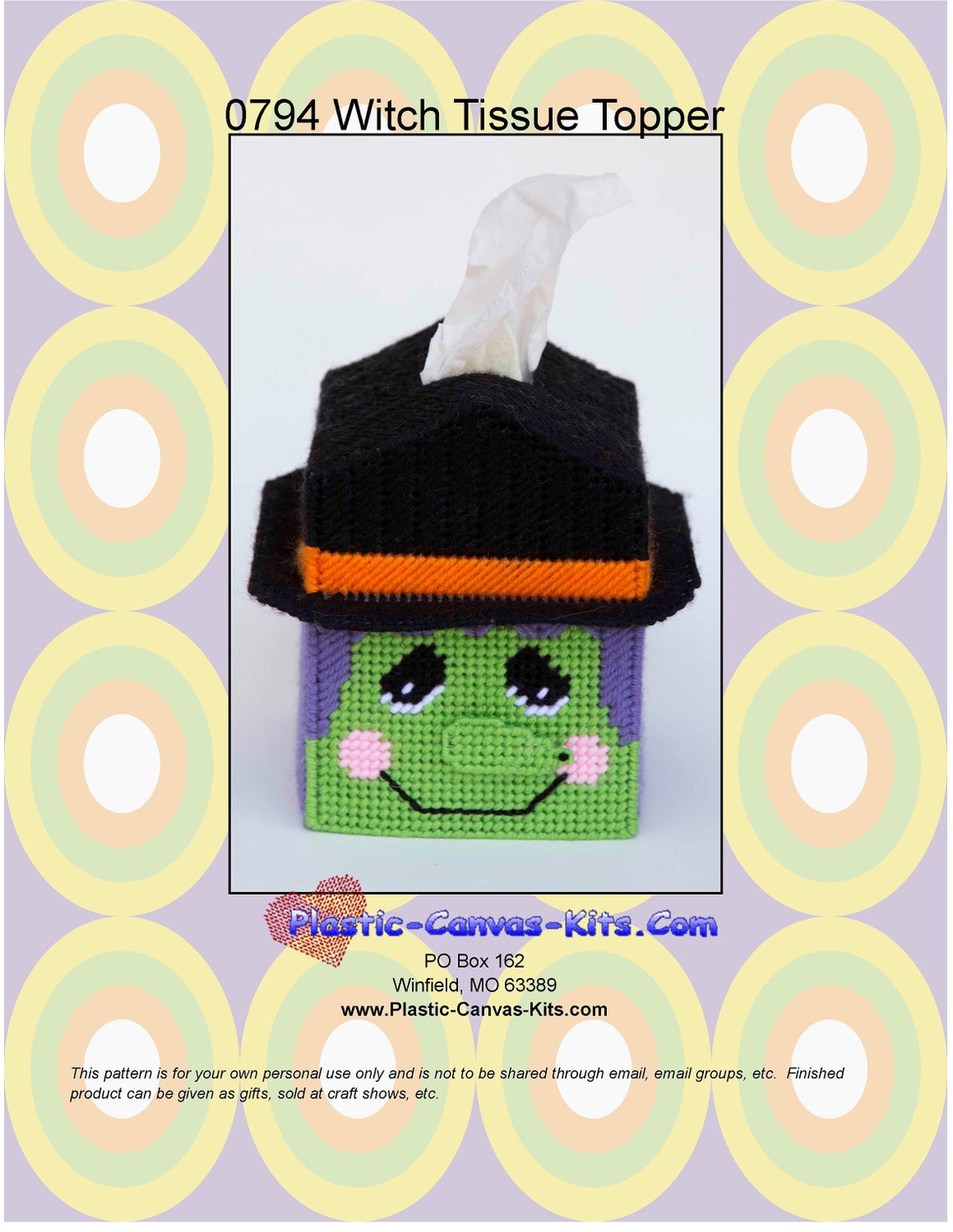 Witch Tissue Topper-halloween-plastic Canvas Pattern-pdf - Etsy
