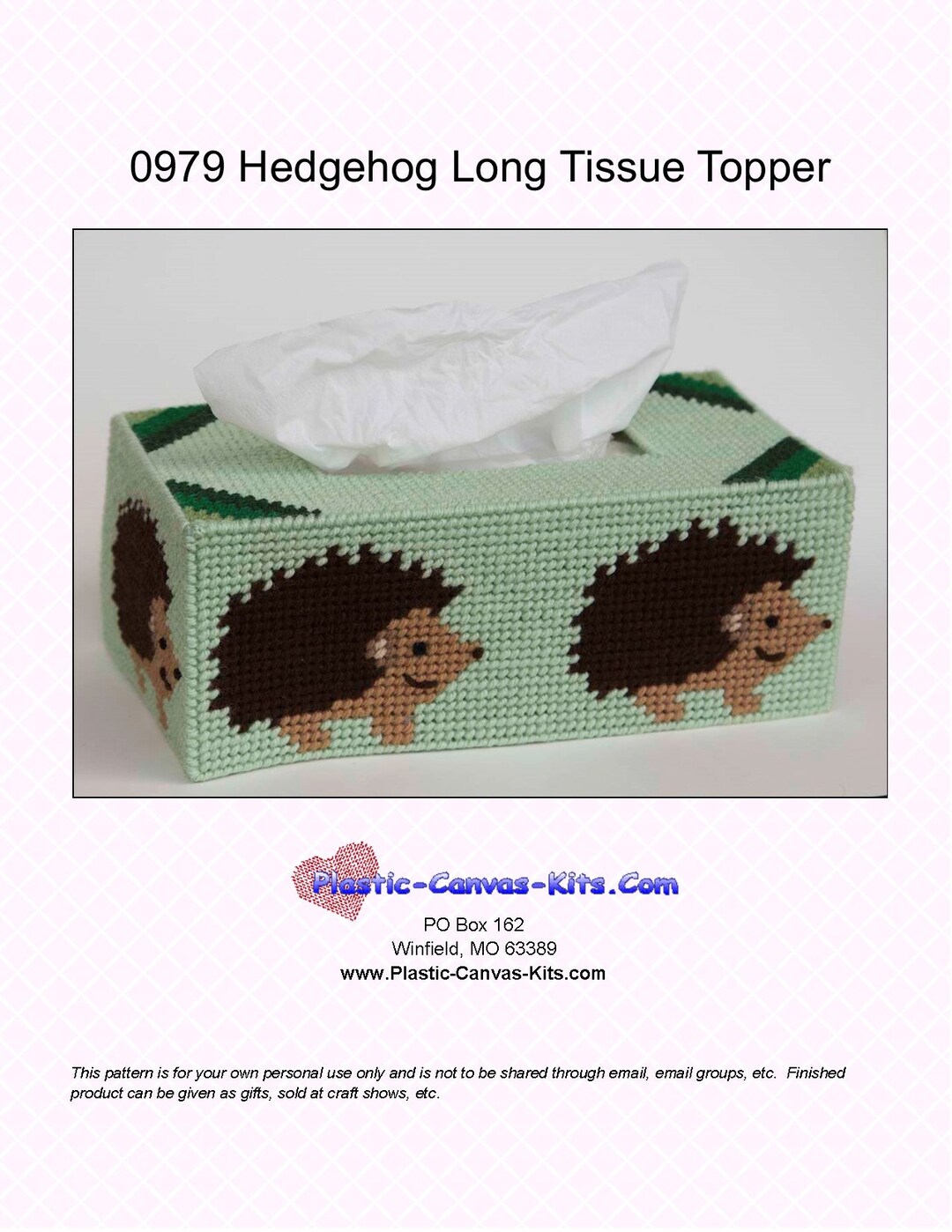 Hedgehog Long Tissue Topper-plastic Canvas Pattern-pdf Download - Etsy