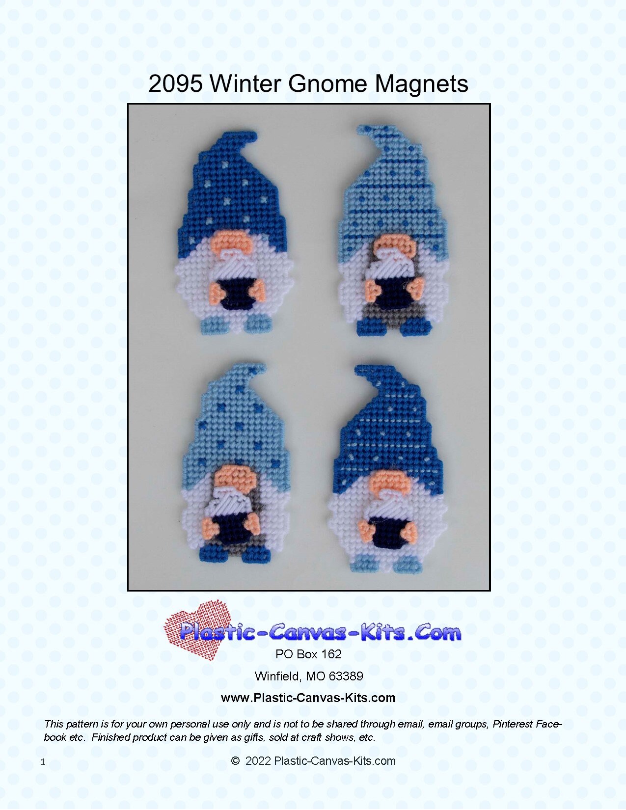 Winter Gnome Magnets-plastic Canvas Pattern-pdf Download - Etsy