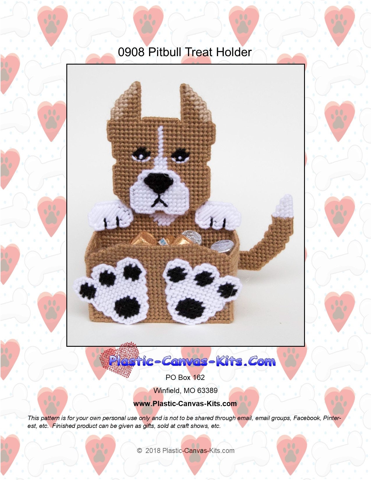 Adore a Bull Pitbull Note Holder-Plastic Canvas Pattern-PDF Download ...