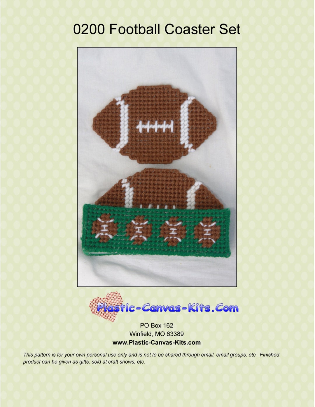 Football Coaster Set-plastic Canvas Pattern-pdf Download - Etsy