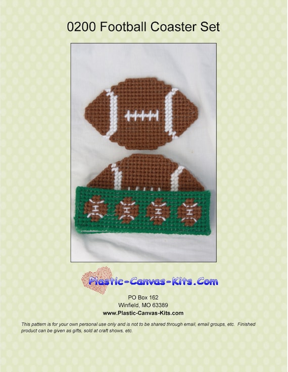 Football Coaster Set-plastic Canvas Pattern-pdf Download | Etsy