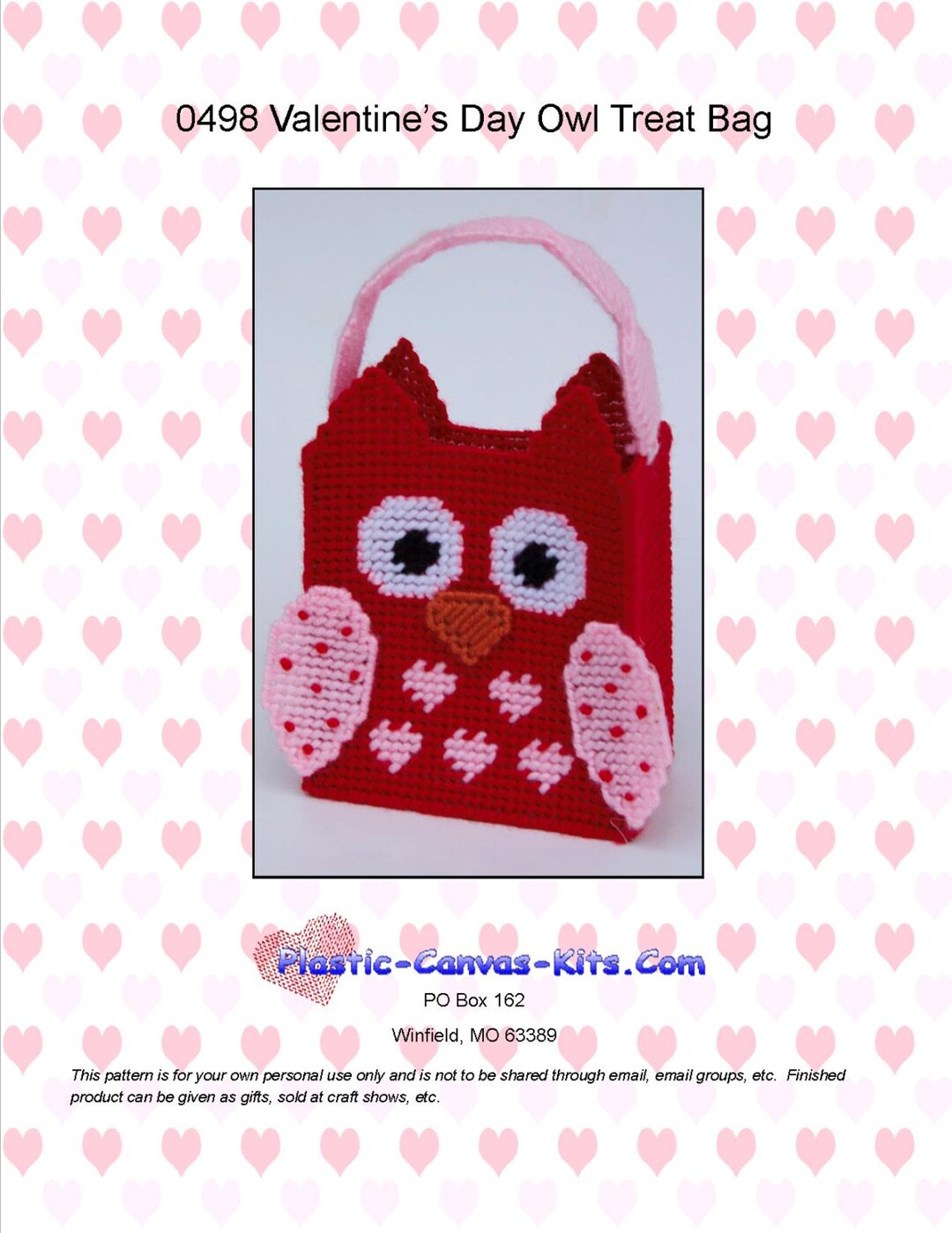 Valentine's Day Owl Treat Bag-plastic Canvas Pattern-pdf Download - Etsy
