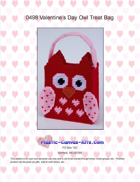 Valentine's Day Owl Treat Bag-plastic Canvas Pattern-pdf - Etsy