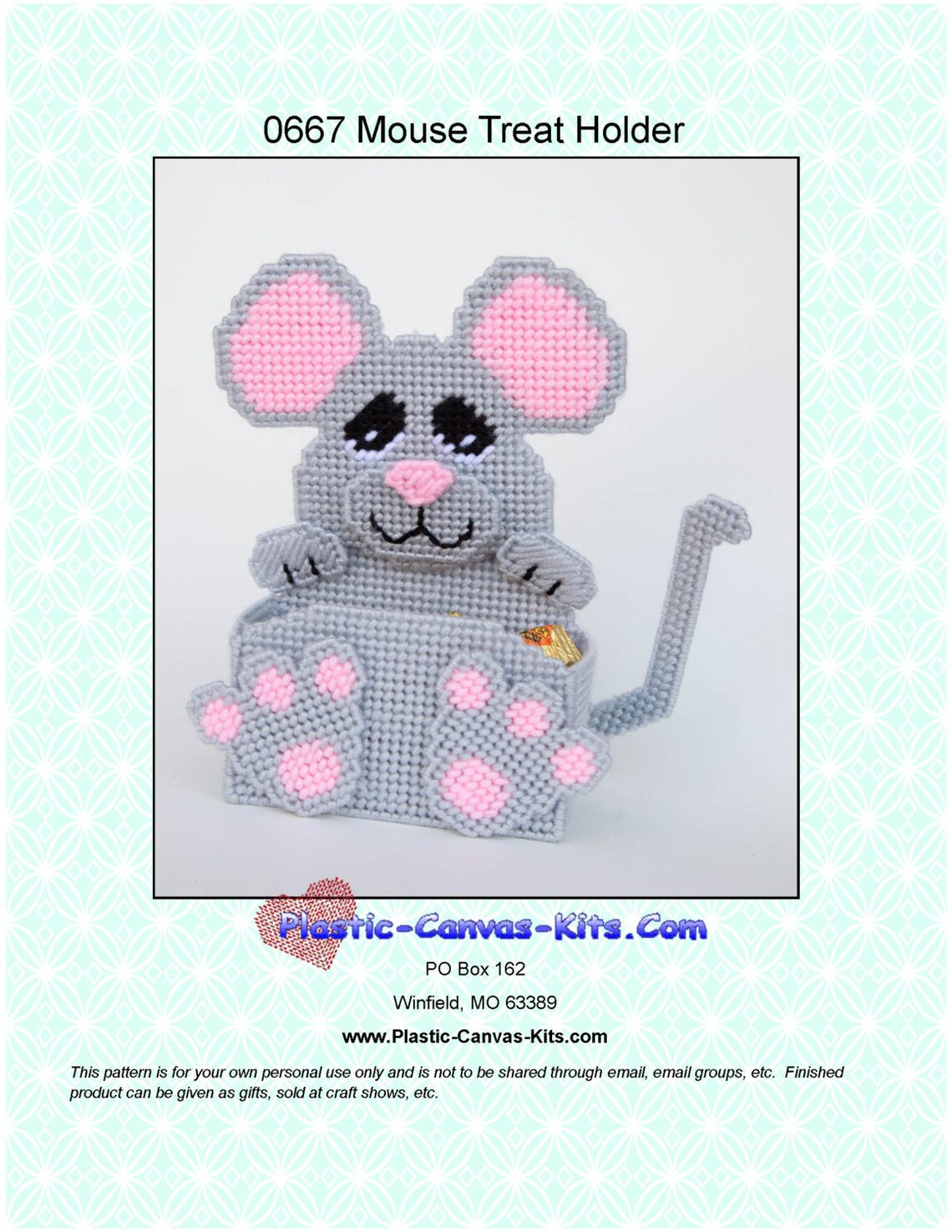 Mouse Treat Holder-plastic Canvas Pattern-pdf Download - Etsy