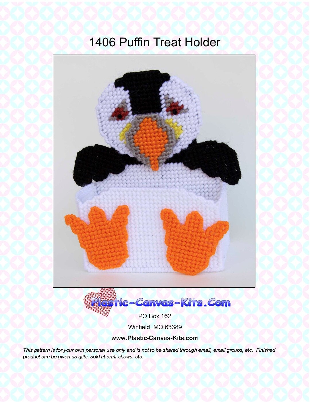 Puffin Treat Holder-plastic Canvas Pattern-pdf Download - Etsy