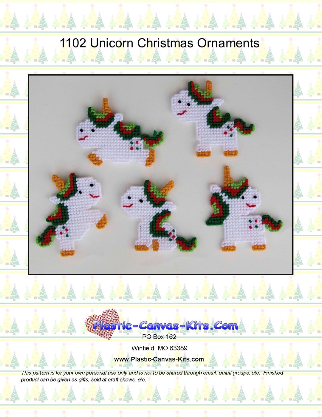 Unicorn Christmas Ornaments-plastic Canvas Pattern-pdf Download - Etsy