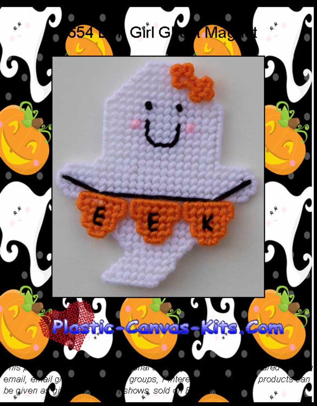 Eek Girl Ghost Magnet-plastic Canvas Pattern-pdf Download - Etsy