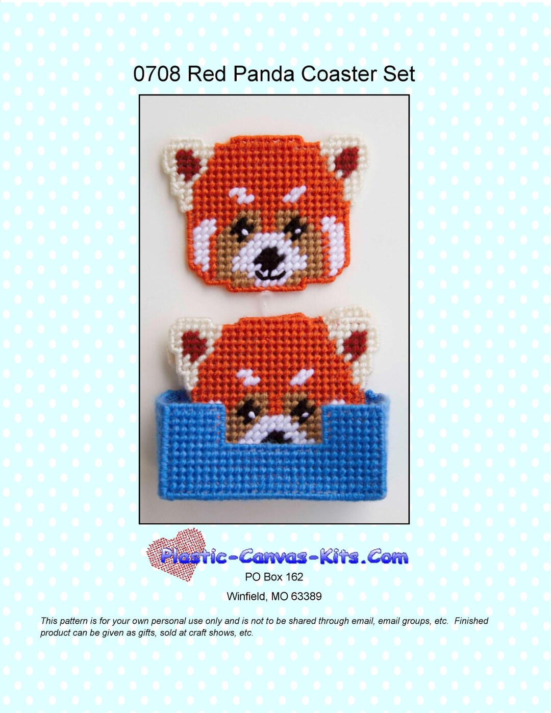 Red Panda Coaster Set-plastic Canvas Pattern-pdf Download - Etsy