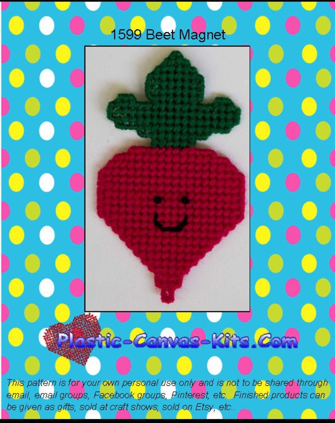 Happy Beet Vegetable Magnet-plastic Canvas Pattern-pdf Download - Etsy