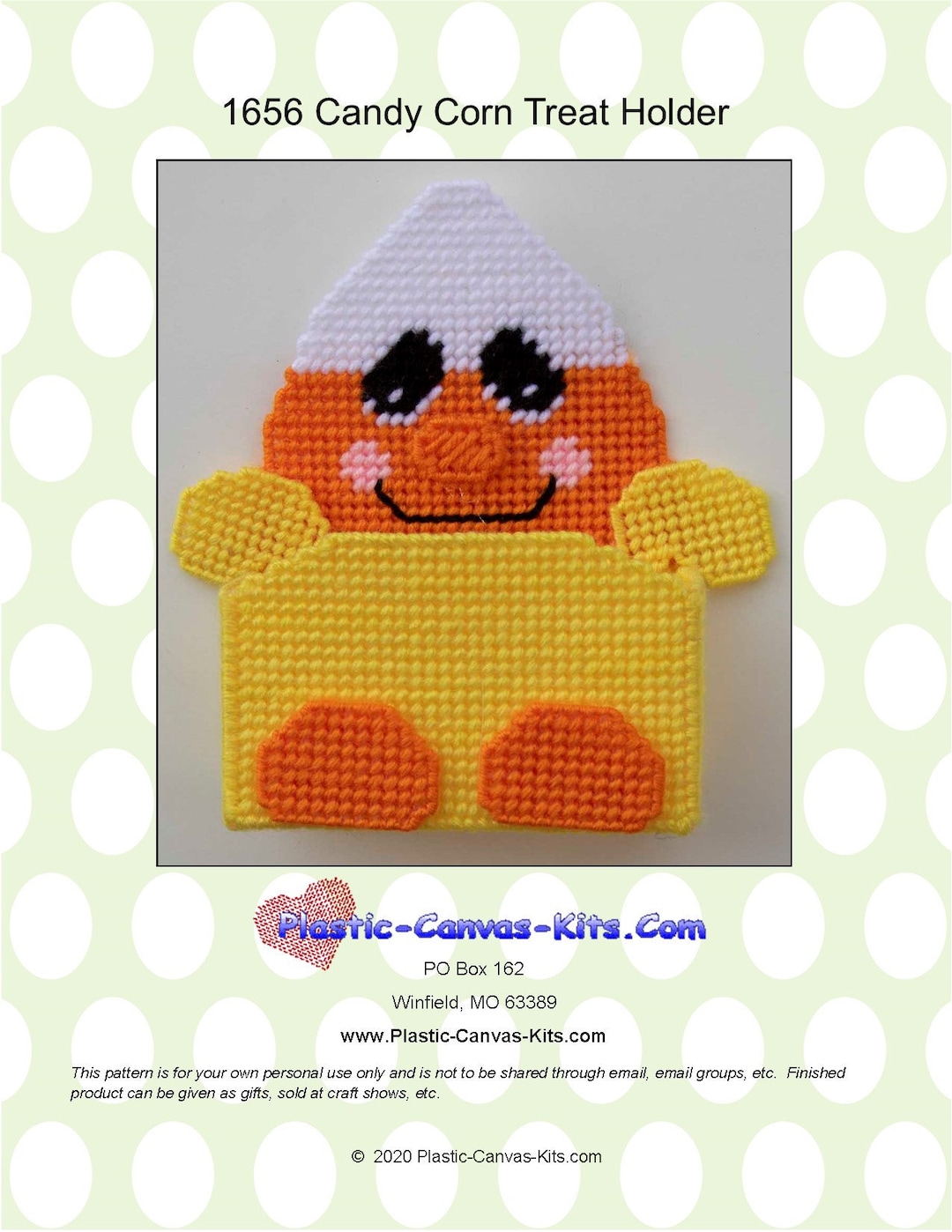Halloween Candy Corn Treat Holder-plastic Canvas Pattern-pdf Download ...